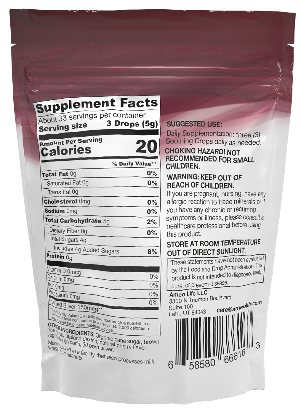 Cherry Silver Soothing Drops - Ameo Life